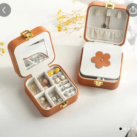 Storage & Organization | Double Layer Storage Box With Mirror Jewelry ...